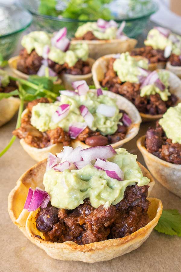 Gluten-Free Beef Chili Cups With Avocado Aioli - Only Gluten Free Recipes